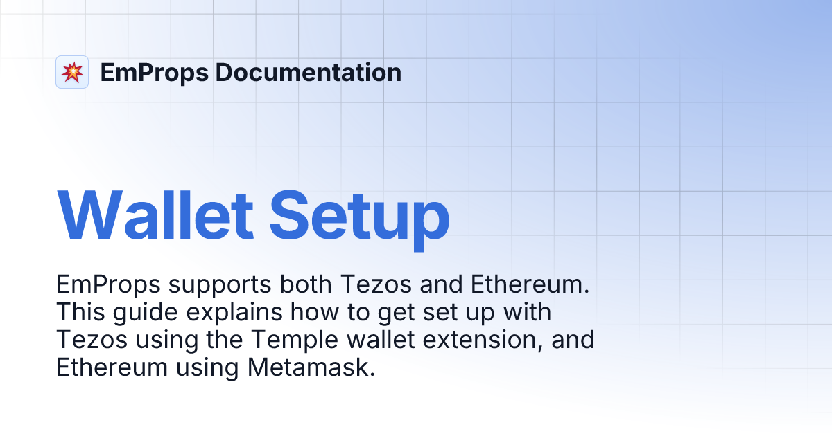 Wallet Setup | EmProps Documentation